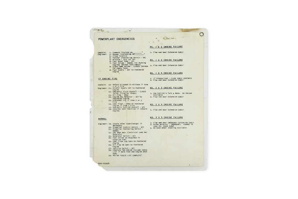 PAA Constellation L-749 Check List