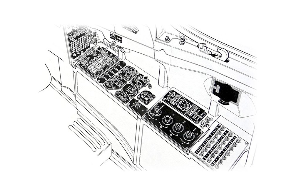Mirage F-1B front seat cockpit layout training poster
