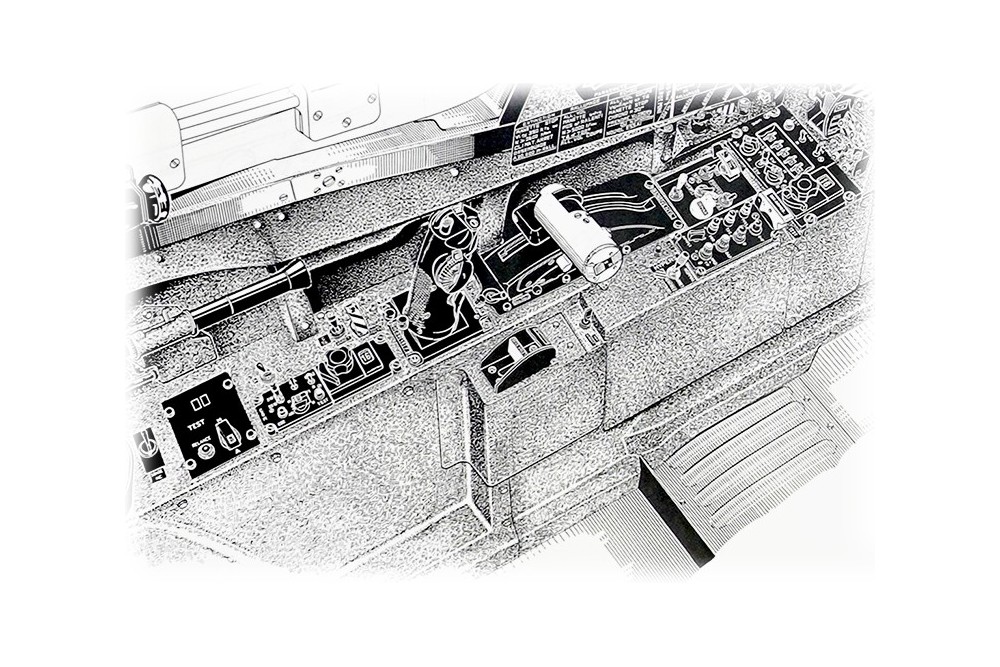 Mirage F1 C cockpit layout training poster