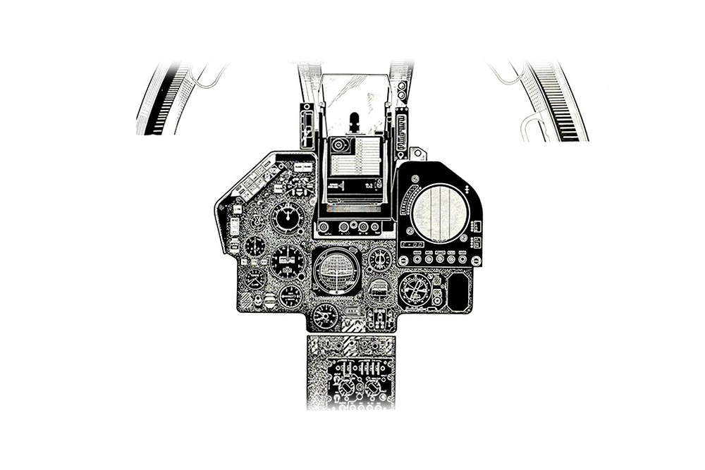 Mirage F1 C cockpit layout training poster