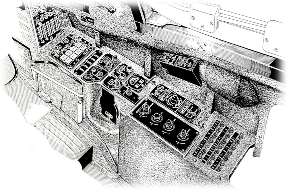 Mirage F1 C cockpit layout training poster